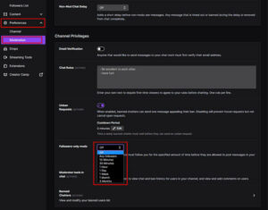 How to Restrict Chat to Followers Only Mode in Twitch TV