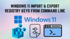 Windows 11 Import & Export Registry Keys from Command Line
