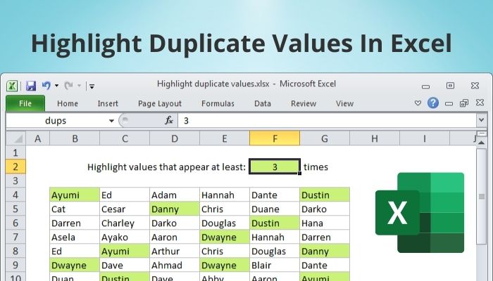 Highlight Duplicate Values In Excel Find Remove Duplicates 