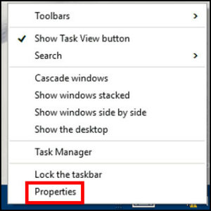 Open Taskbar And Start Menu Properties In Windows 10 [2024]