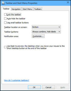 Open Taskbar And Start Menu Properties In Windows 10 [2024]