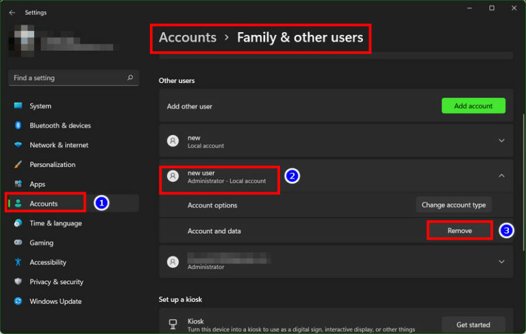 Remove Microsoft Administrator Account from Windows 11