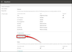 How to Change the Column Order in SharePoint List or Library