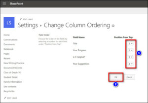 How to Change the Column Order in SharePoint List or Library